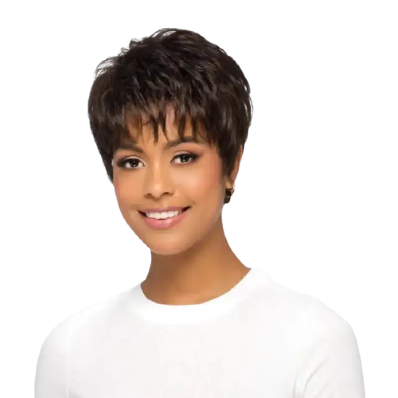 Amanda | Layered Wig - Short Synthetic Pixie Wig with Bangs – Le'Host ...