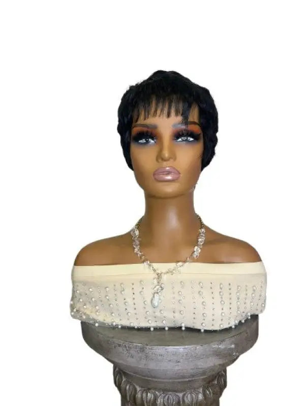 Monique | Human Hair Pixie Cut Wig – 3" Full Cap, Natural Texture, Eff ...